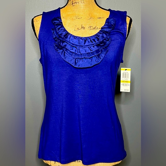 Alfani | Tops | Nwt Alfani Petite Medium Ruffled Neck Top | Poshmark